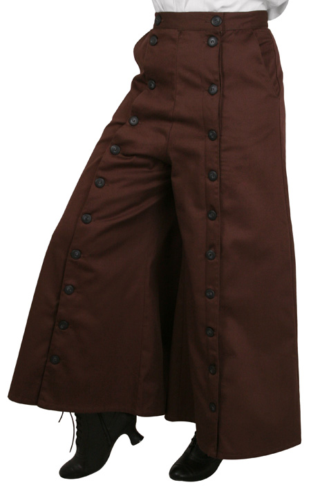 Frontier Classics Button Front Split Riding Skirt -Brown,- Ladies' Old ...